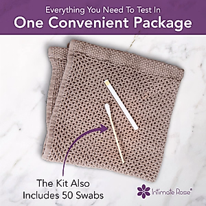 Vaginal pH Test Strips - Feminine pH Test for Women by Intimate Rose - Monitor Intimate Health - Accurate Acidity, Alkalinity Balance - 50 Strips and 50 Swabs