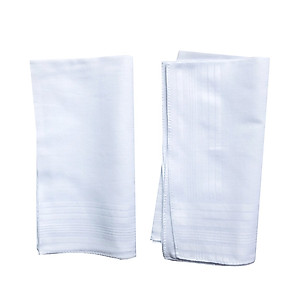 Men's Handkerchiefs 100% Cotton Solid White Hankies Set