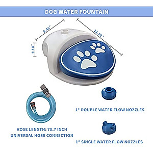EverBrit Outdoor Dog Water Fountain Step On Water Dispenser Garden Dog Cooling Tool with 2 Nozzles, Always Fresh Water, Sturdy and Easy to Use