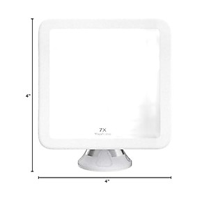 Fancii 7x LED Lighted Magnifying Makeup Mirror with Strong Suction - 6.5" wide, Natural Daylight, Cordless Portable Vanity Mirror with Lights (Square) - Mira 7