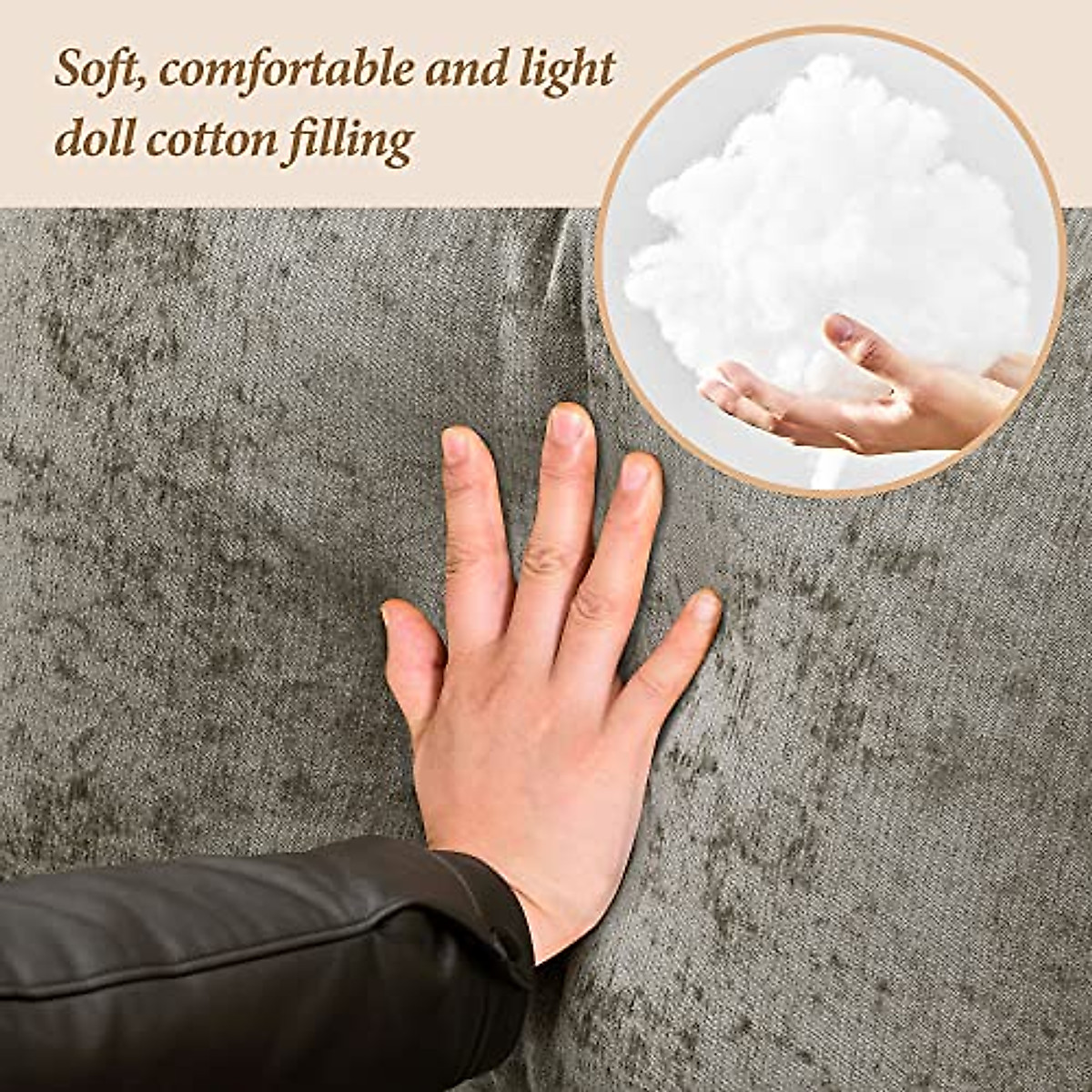 ERYE 84" L-Shaped Upholstered Corner Sofa Convertible Sectional Sofa & Couch,Modern Chenille Upholstery Couch with Reversible Chaise and 2 Pillows for Home Apartment Office Living Room