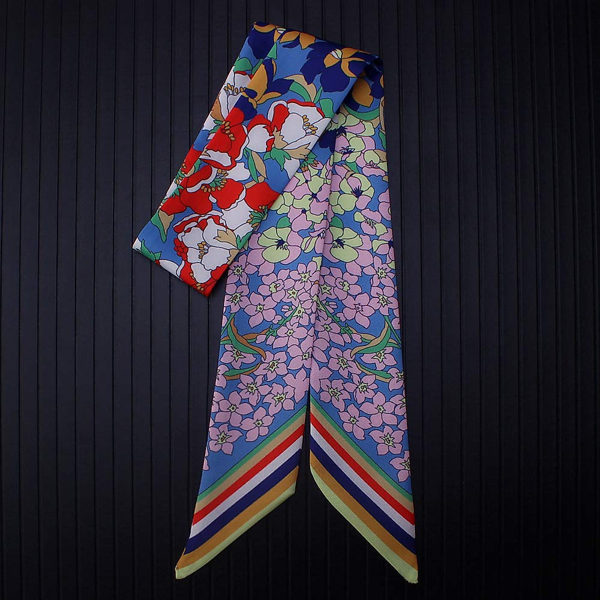 Uainhrt 4pcs Polychrome Small Flower Bag Handbag Handle Ribbon Scarf Hair Head Band Neck Scarf Neckerchief Scarf Fashion Gifts