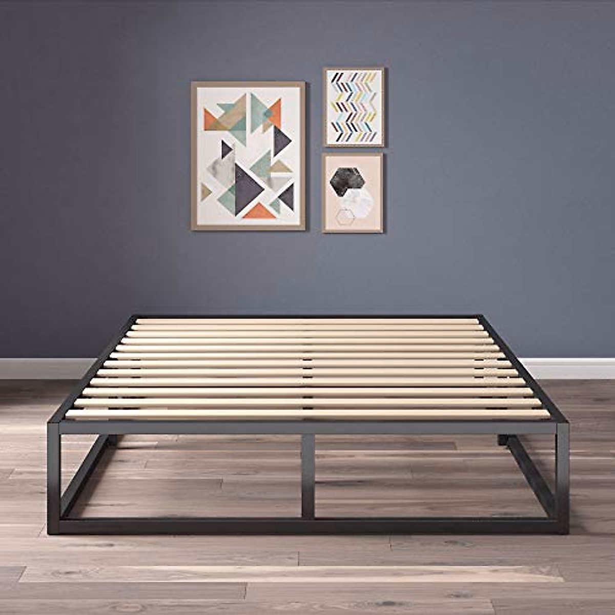 ZINUS Joseph Metal Platforma Bed Frame / Mattress Foundation / Wood Slat Support / No Box Spring Needed / Sturdy Steel Structure, Queen