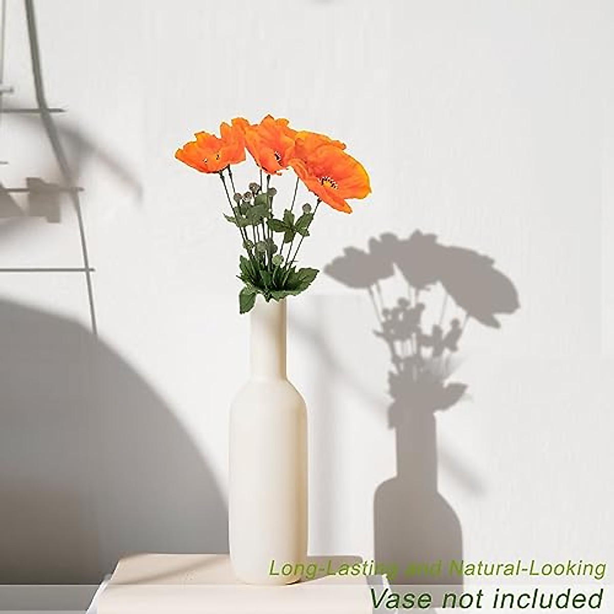 Softflame Artificial/Fake/Faux Flowers - Poppy Orange 6PCS for Wedding, Home, Party, Restaurant and Veterans Day
