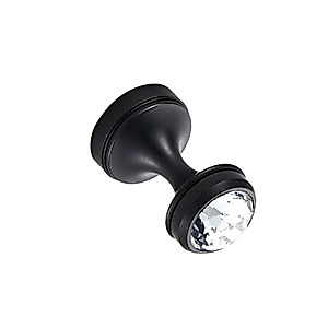SEWACC Crystal Head Mini Hook Heavy Duty Wall Hooks Clothes Hat Hanger Towel Coat Wall Mount Hooks Brass Hooks for Home Bathroom Kitchen (Black) Hand Wall Hook