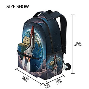 Kcldeci Space Shuttle Laptop Backpack Student Backpacks School Bag Bookbag Travel Daypack Shoulder Bag Fits 14inch Laptop
