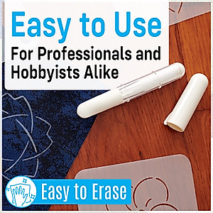 IMPRESA [2 Pack] Fabric Chalk Markers for Sewing & Quilting-White & Yellow Sewing Chalk for Fabric for Easy & Consistent Erasable Marking - Tailors Chalk for Fabric Marking - Refillable Chalk Pencils