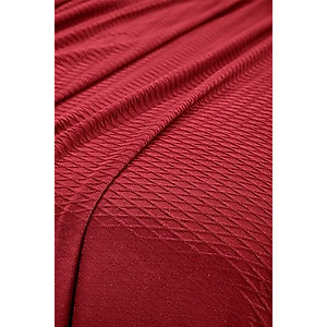 Superior Diamond Weave Blanket, 100% Cotton Cover for Home, Couch, Bed, Soft, Warm Blankets, Boho Aesthetic, Comfy, Cozy, and Cute Covers, Decorative Bedding Essentials, King, Burgundy