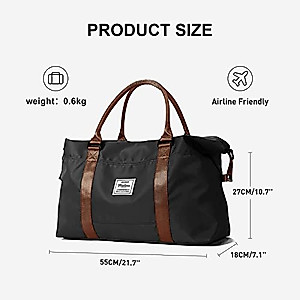 Sport Travel Duffle Bag Large Gym Tote Bag for Women, Weekender Bag Carry on Bag for Airplane, Ladies Beach Bag Overnight Bag Luggage Bag with Wet Bag Black Large Hospital Bag for Labor and Delivery