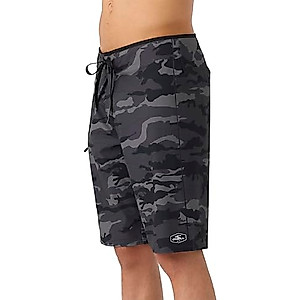 O'NEILL Men's GI Jack 21 Inch Boardshorts - Quick Dry Swim Trunks for Men with Stretch Fabric and Pockets,Black Camo-42