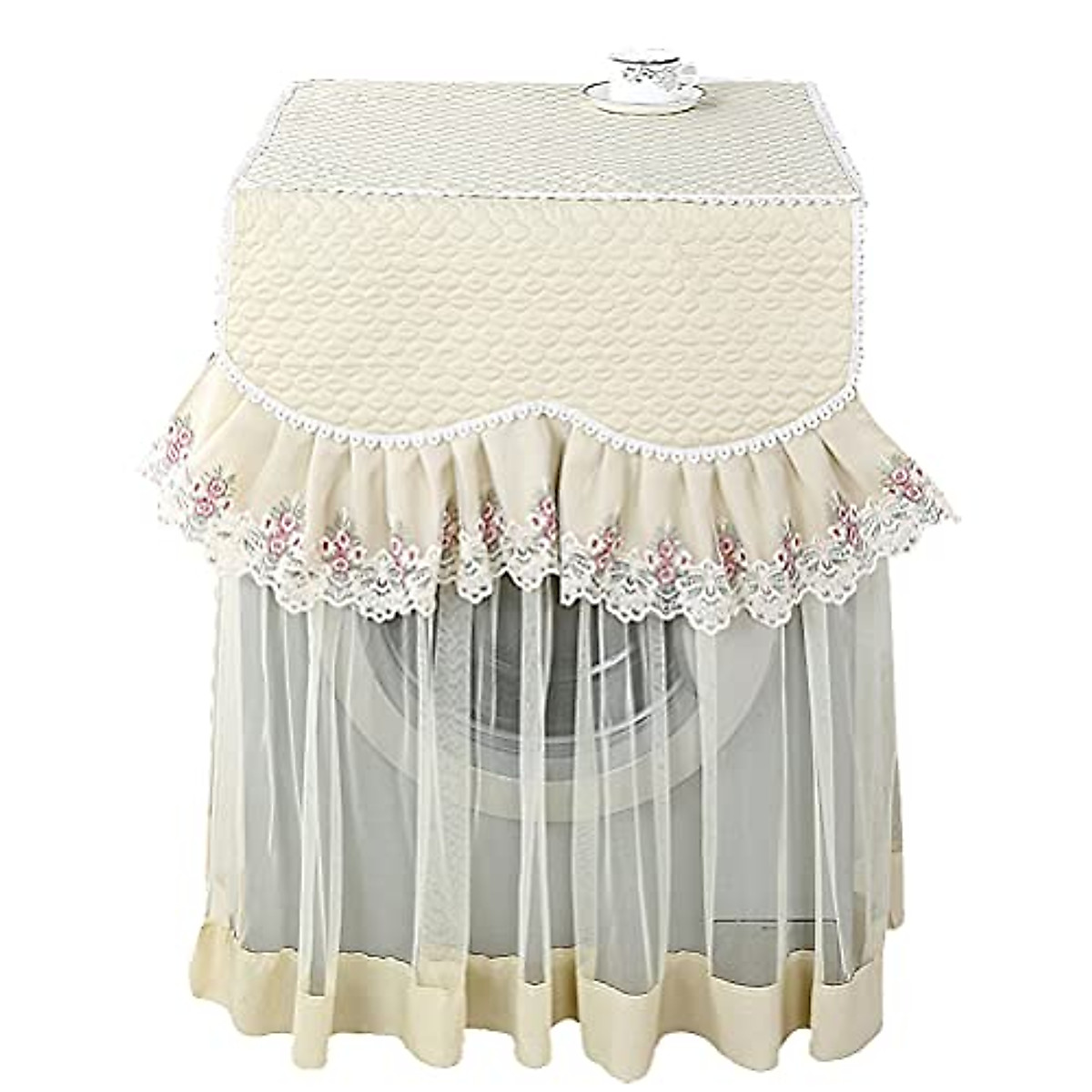 Vosarea Front Door Decor Sunproof Washing Machine Cover 60x60x87cm Automatic Washer Protectors Delicate Washing Machine Cover (Beige) Laundry Machine Cover Replacement Home Decoration