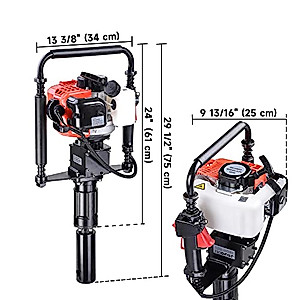 Yescom 900W 2 Stroke T Post Driver 32.7CC Gas Powered Portable Fence Pile Hammer Gasoline Motor Pile Driver with Piling Head Tools EPA Engine