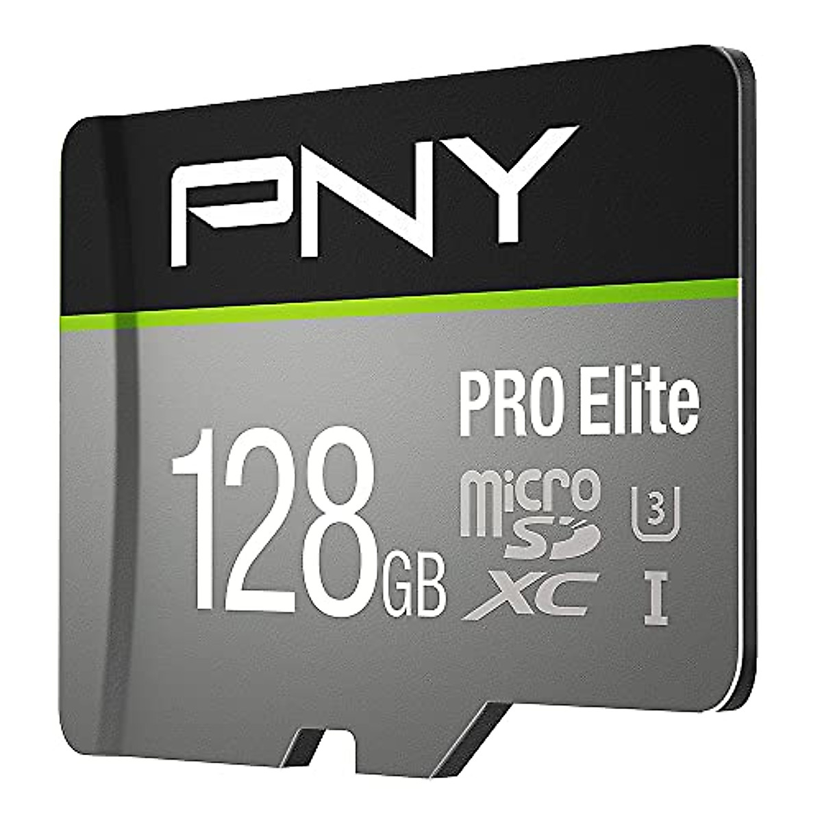 PNY 128GB PRO Elite Class 10 U3 V30 microSDXC Flash Memory Card - 100MB/s, Class 10, U3, V30, A2, 4K UHD, Full HD, UHS-I, micro SD