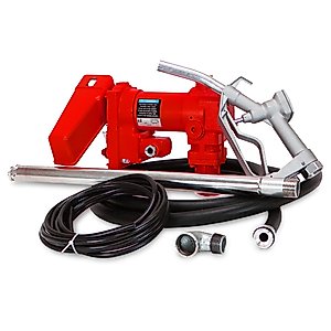 XtremepowerUS 12 Volt DC 20GPM Gasoline Fuel Transfer Pump Self-Priming Kerosene Extractor Pump with Nozzle Kit and Hose