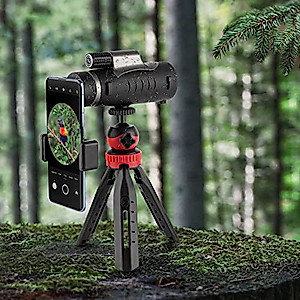 Aircover 10x42 HD Monocular Telescope, BAK-4 Prism Waterproof & Fogproof Monocular with Hand Strap, Tripod, Phone Adapter - Scope for Wildlife Bird Watching Shooting Hunting Camping Travel Scenery