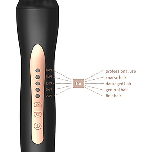 MIRACOMB 3-in-1 Hair Straightener Curling Iron 1.25 Inch Tourmaline Ceramic Flat Iron - Ionic Hot Brush Styler - Anti Scald Curler for Straightening & Curling, 5 Temp Settings (Package May Vary)