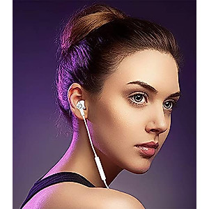 Hi-Res Extra Bass Earbuds Noise Isolating in-Ear Headphones Wired Earbuds with Microphone for iPhone, iPad, MP3, Huawei, Samsung, Lightweight Earphones with Volume Control 3.5mm Jack Headphones