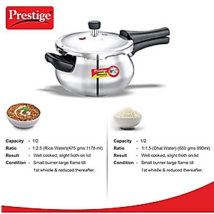 Prestige 3.3-Liter Deluxe Alpha Induction Base Stainless Steel Baby Handi, Small, 8"D x 13"W x 6"H, Silver