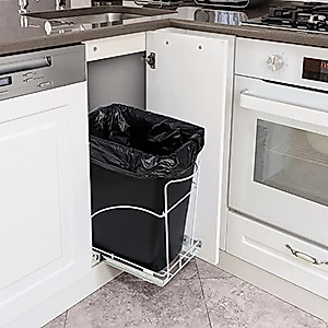 Epetlover 7.6 Gallon Sliding Pull Out Trash Can Waste Container Recycling Bins Under Cabinet for Kitchen, 29 Liters Capacity, Black