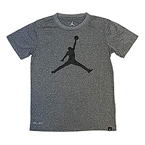Nike Air Jordan Boys Jumpman Dri-Fit T-Shirt (Medium, Carbon Heather)
