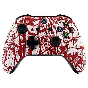 MODDEDZONE Custom MODDED Wireless Controller for Xbox One S/X and PC - With Unique Smart Mods - Best For First Person Shooter Games - Handcrafted by Experts in USA with Unique Design - Blood Splatter