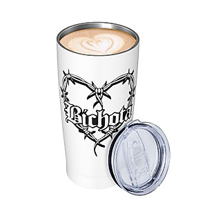 Kiserjens Stainless Steel Insulated Tumbler Vacuum Water Bottle Travel Cup Coffee Mug With Straw,Lid and Brush 20 oz