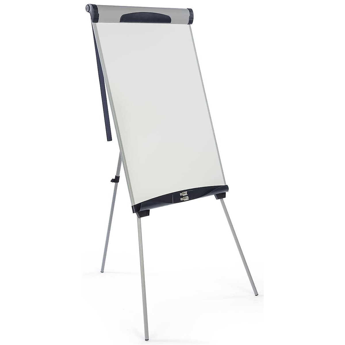 Displays2go Dry Erase Tripod Easel, 26" x 37" Magnetic White Board, Height Adjustable (AWBE24ST)