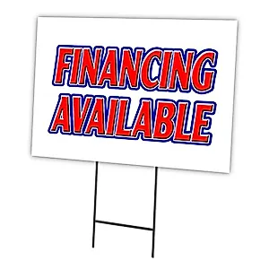 FINANCING Available 12"x16" Yard Sign & Stake Outdoor Plastic Window | Advertise Your Business | Stake Included Double Sided Image | Made in The USA