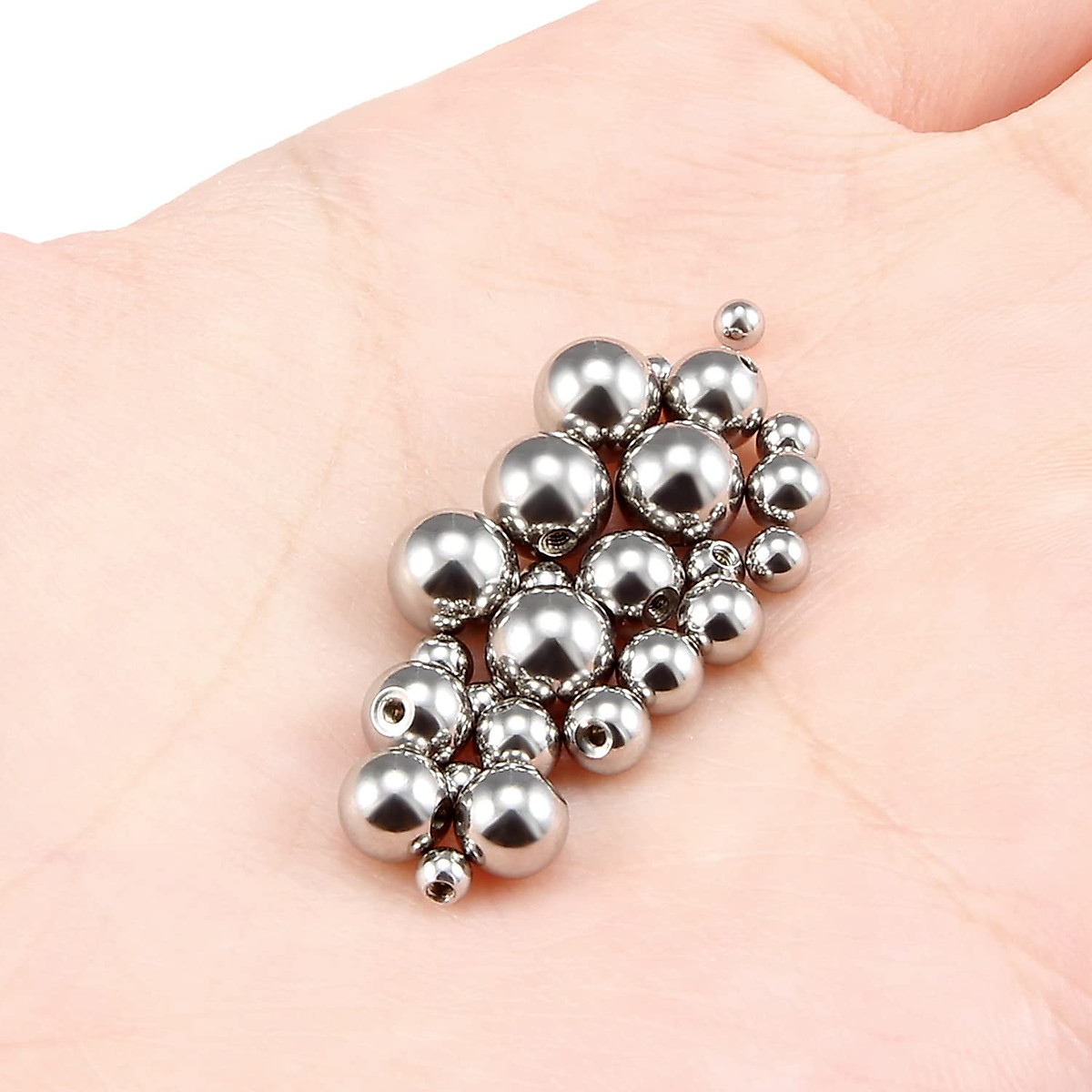 Vsnnsns 16G Replacement Balls 316L Surgical Steel Externally Threaded Piercing Balls for Nipple Tongue Belly Rings Lip Septum Rings Barbell Cartilage Tragus Earrings Piercing Jewelry Balls 16 Gauge
