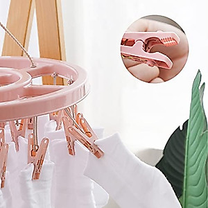 Ldirect Clip and Drip Laundry Hanger Drying Rack with 12 Clips (Light Pink)