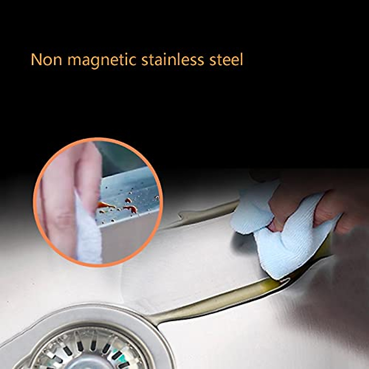 Canteen kitchen household commercial stainless steel sink (Size : 140X70X80cm)