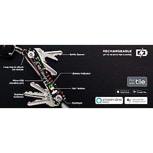 KeySmart Pro - Key Holder w Tile Smart Technology Bluetooth Tracker - w Bottle Opener (up to 14 Keys, Star Trek The Original Series)