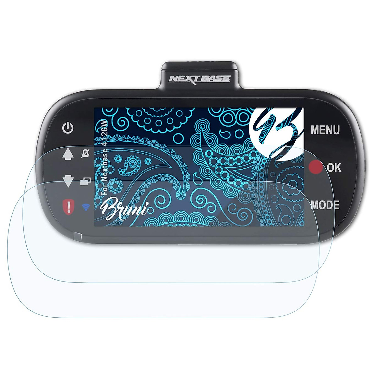 Bruni Screen Protector compatible with Nextbase 412GW Protector Film, crystal clear Protective Film (2X)