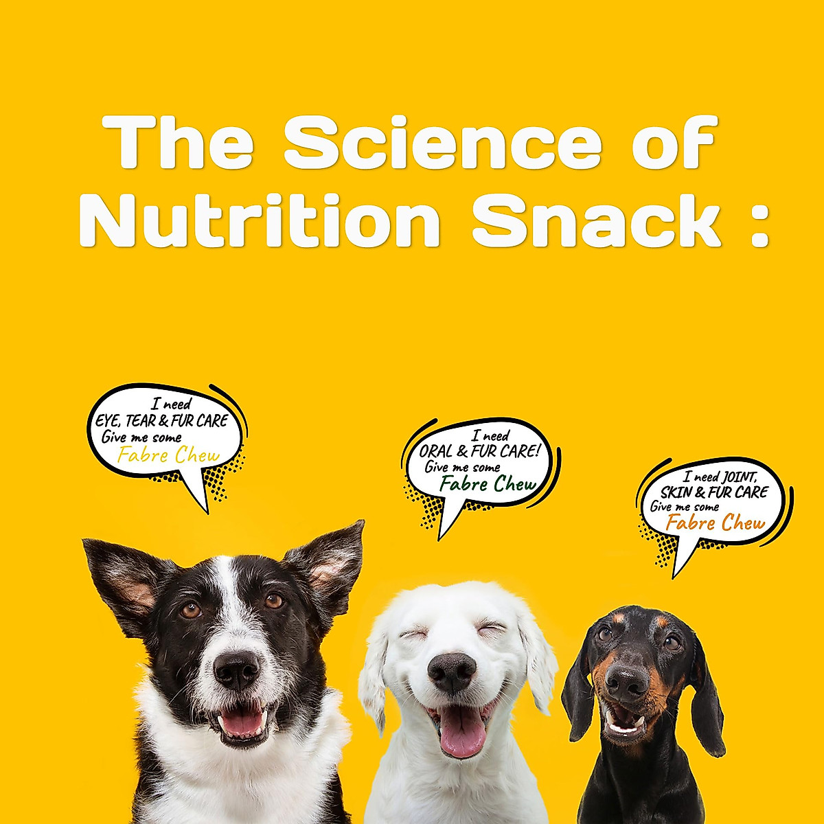 Fabrechew Orange Joint, Skin & Fur Care Dog Treats : High-Protein Dental Snacks with Cricket Protein, Hypoallergenic, Meat Free, Supports Joint Health & Promotes Skin and Coat, Soft Type (14 Pcs)