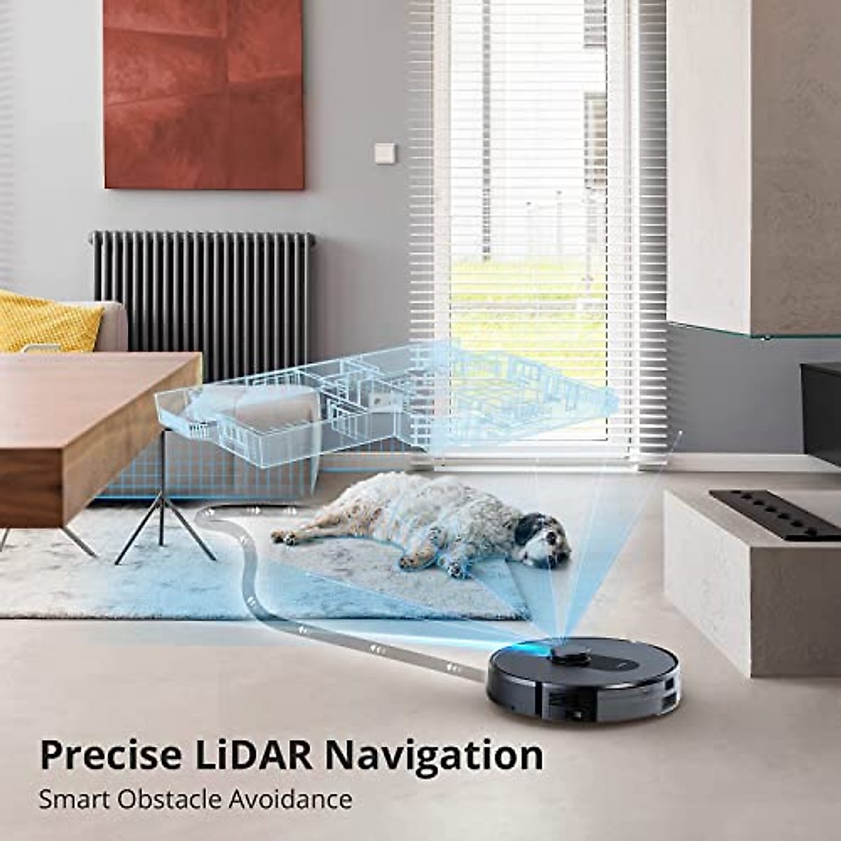 + 360 S8 Plus Robot Vacuum Cleaner and Mop Combo with Self-Emptying Dock, Botslab LIDAR Navigation Smart Mapping Robot, 2700Pa Suction, Work with Alexa, Ideal for Pet Hair, Carpet and Hard Floor