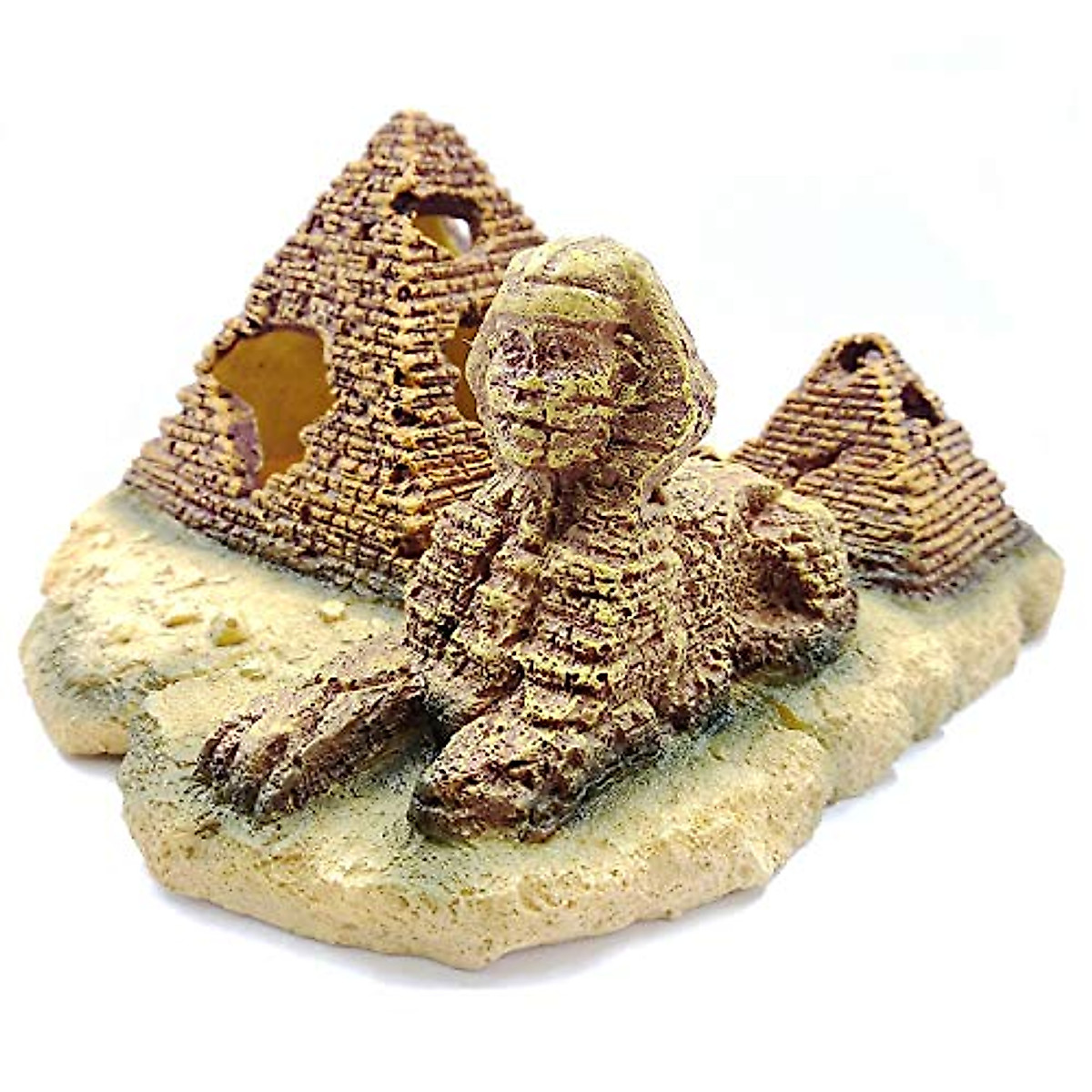 M2cbridge Aquarium Decor Castle Fish Tank Decoration Stands Egyptian Pyramid Rockery Hiding Cave Tree House Hideout (Egyptian Pyramid)