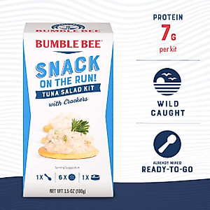 Bumble Bee Snack On The Run Tuna Salad with Crackers Kit - Ready to Eat, Spoon Included - Wild Caught Tuna - Shelf Stable & Convenient Protein Snack, 3.5 oz (Pack of 12)