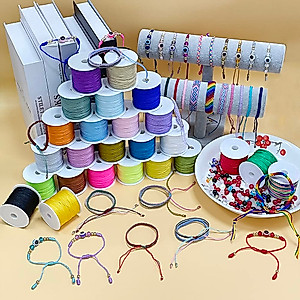 Nylon Cord for Bracelets, 6 Rolls 888 Feet 0.8 mm Beading String Cord for Kumihimo, Blinds String, Braided Bracelets, Chinese Knot, Wind Chime, Jewelry Making