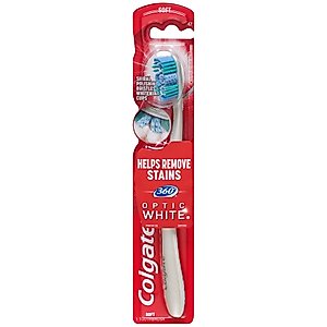 Colgate 360 Optic White Full Head Toothbrush, Medium (2 Pack)
