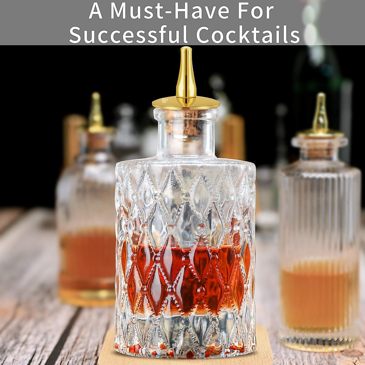 Bitter Bottle 5oz/150ml Cocktail Atomizer 100ml Refillable Sprayer Glass Dash Bottle for Bartender Home Bar Cocktail Mixing