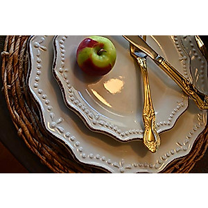 10 Strawberry Street Oxford Dinnerware Set, 24 Pc, Cream