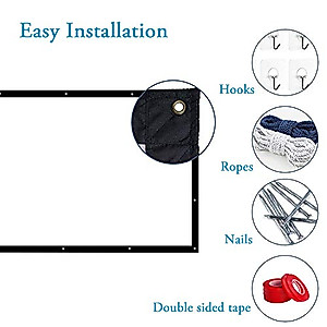 IGREAT 200 inch Portable Outdoor Projector Screen, 16:9 Folding HD Big Size Movie Screen for Home Theater Office Presentation