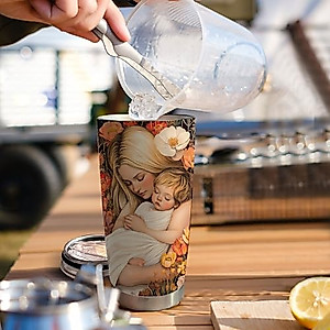 FOCIUZTA Cartoon Tennis Ball Pattern 20oz Tumbler with Lid, Travel Coffee Cup, Ideal for Easter, Gaming Enthusiast, Mother Day, and Birthday Gifts