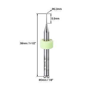 uxcell PCB Drill Bits 0.3mm Tungsten Carbide Rotary Tool Jewelry CNC Engraving Print Circuit Board Micro Drill Bits 1/8 Inch Shank 2 Set (20 Pcs)