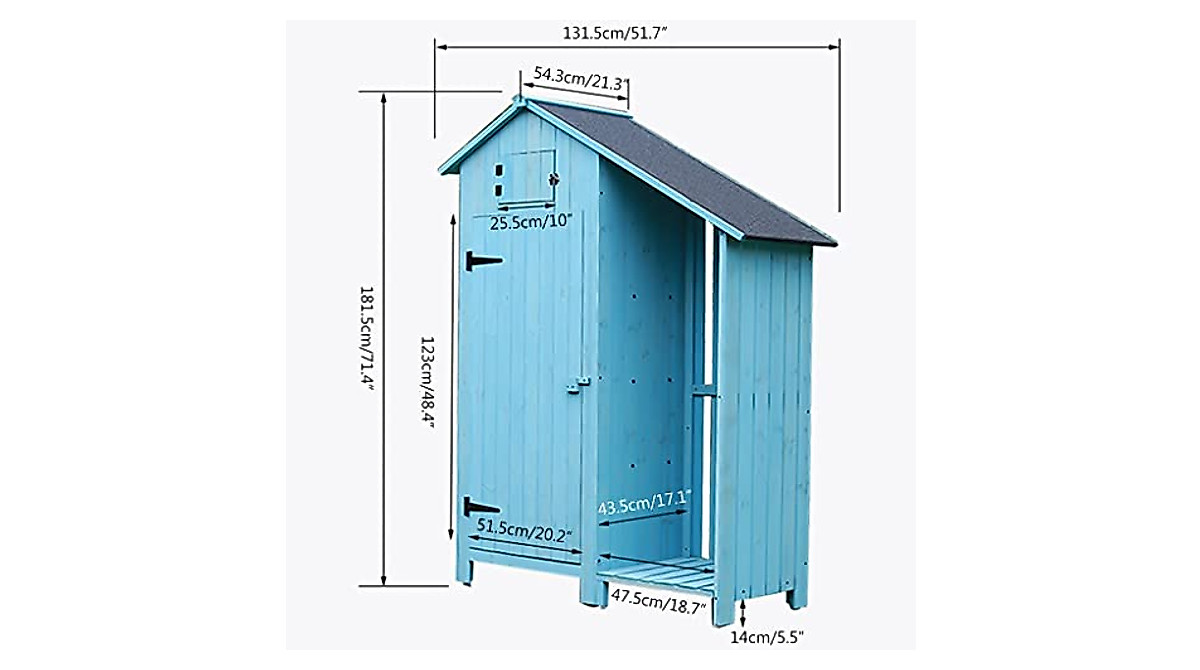 Large Garden Locker, Wooden Backyard Storage Cabinet, Outdoor Storage ...
