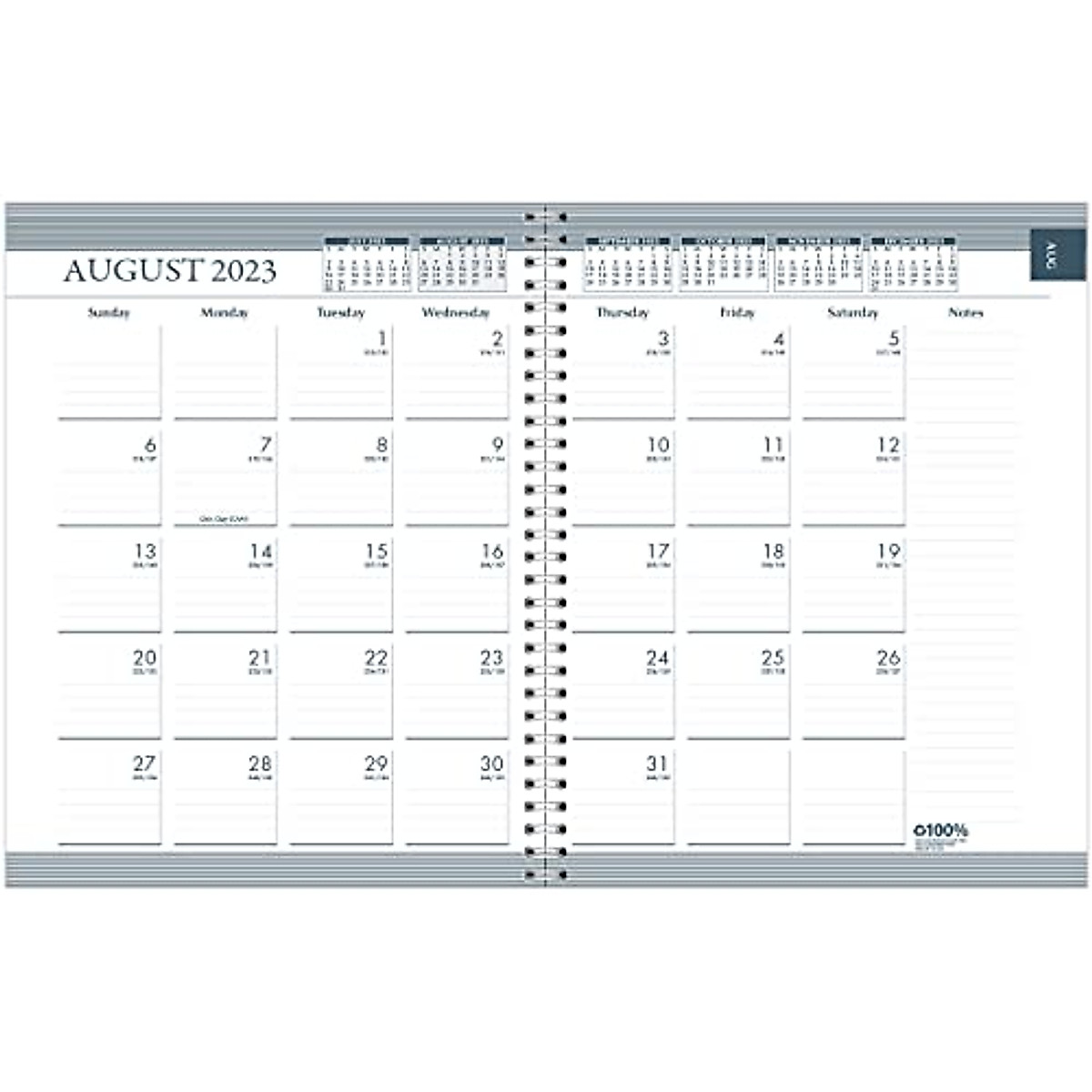 House of Doolittle 2023-2024 Weekly and Monthly Calendar Planner, Academic, Black, 7 x 9 Inches, August - July (HOD295532-24)