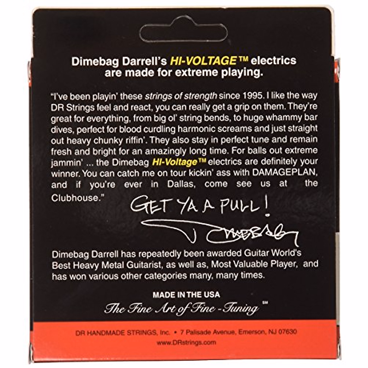 DR Strings Electric Guitar Strings, Dimebag Darrell Signature, Treated Nickel-Plated, 10-52