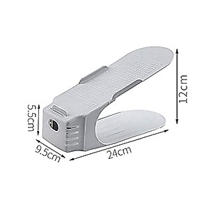 HTLLT Practical and Convenient Shoe Slots Organizer Adjustable Shoe Racks Space Saver Shoe Holder 10 Piece Set,Gray