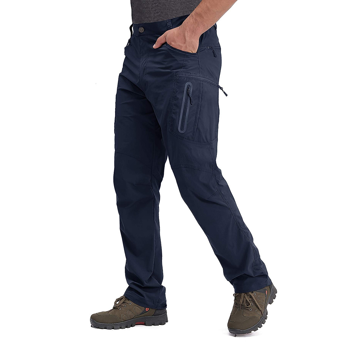 TACVASEN Men's Tactical Stretch Pants Quick-Dry Fishing Travel Hiking Pants Navy, 40