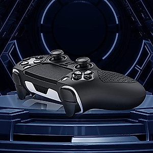BRHE Anti-Slip Silicone Cover Case for ps5 Edge Controller Soft Rubber Protector Skin for ps5 Edge Wireless Controller with 2 Thumb Grip Caps